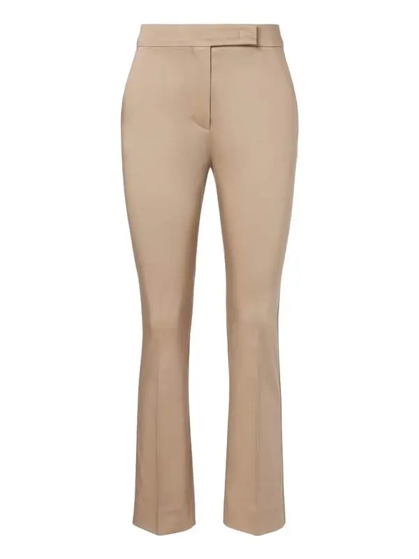 Max Mara Cotton-blend Cropped Slim Pants - Beige