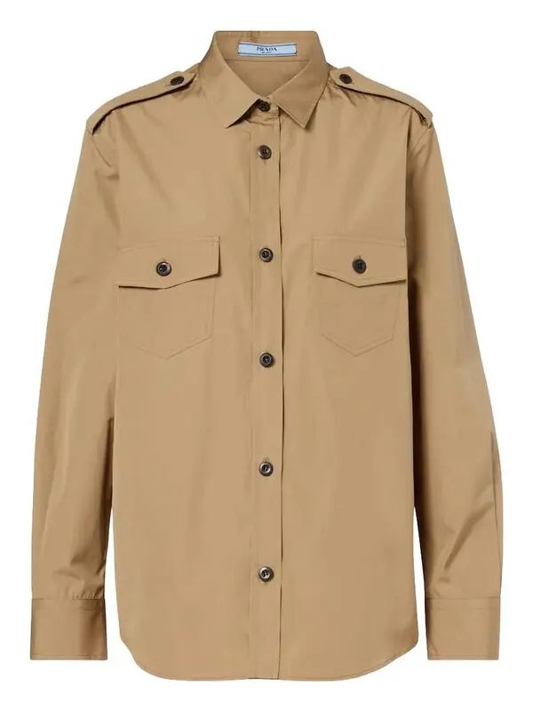 Prada Cotton Button-down Shirt - Beige