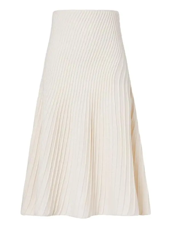 Alaïa Wool And Cashmere Midi Skirt - White