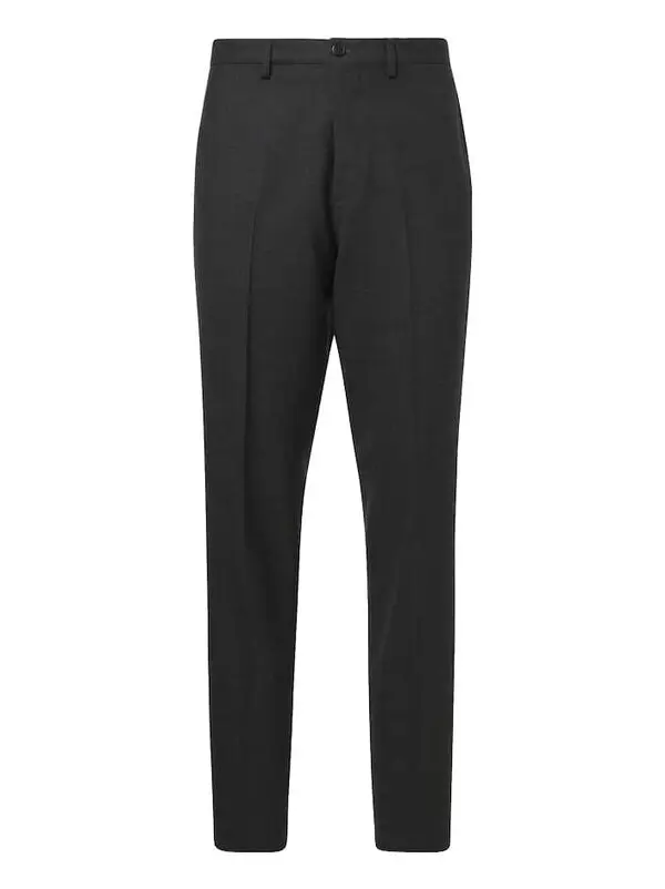 Prada Virgin Wool Slim Trousers - Grey