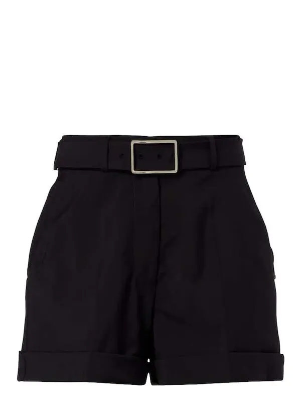 Sportmax Ghiera Belted Virgin Wool Shorts - Black
