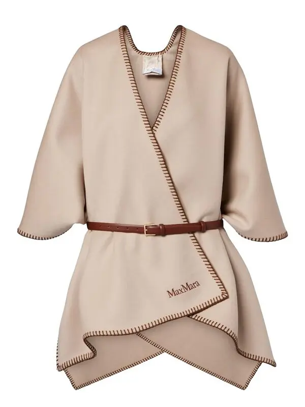 Max Mara Virgin Wool Cape - Beige