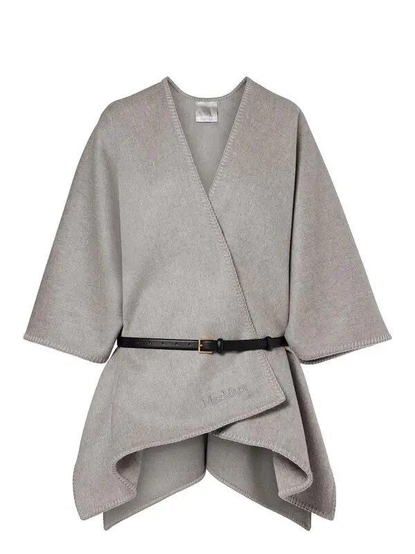 Max Mara Virgin Wool Cape - Grey