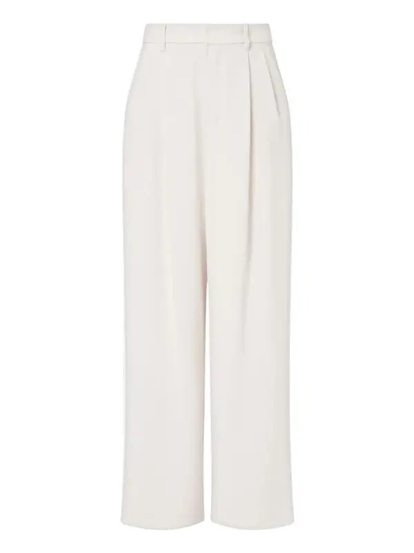 Max Mara Donata Pleated Wide-leg Pants - White