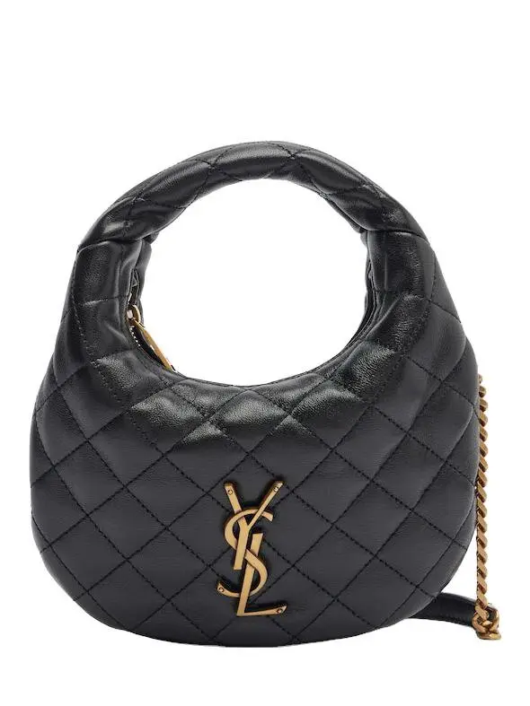 Saint Laurent Quilted Leather Top Handle Bag - Black