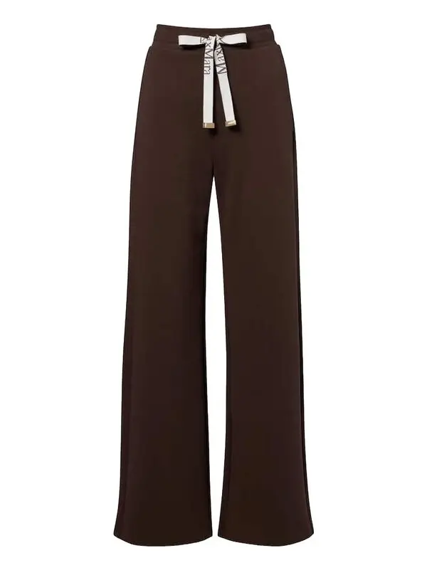 Max Mara Bali Cotton-blend Wide-leg Sweatpants - Brown