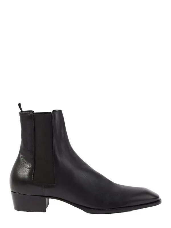 Saint Laurent Stanton Leather Chelsea Boots - Black