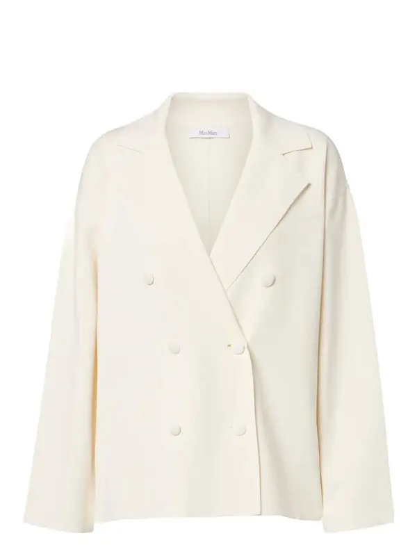 Max Mara Calte Double-breasted Crêpe Blazer - White