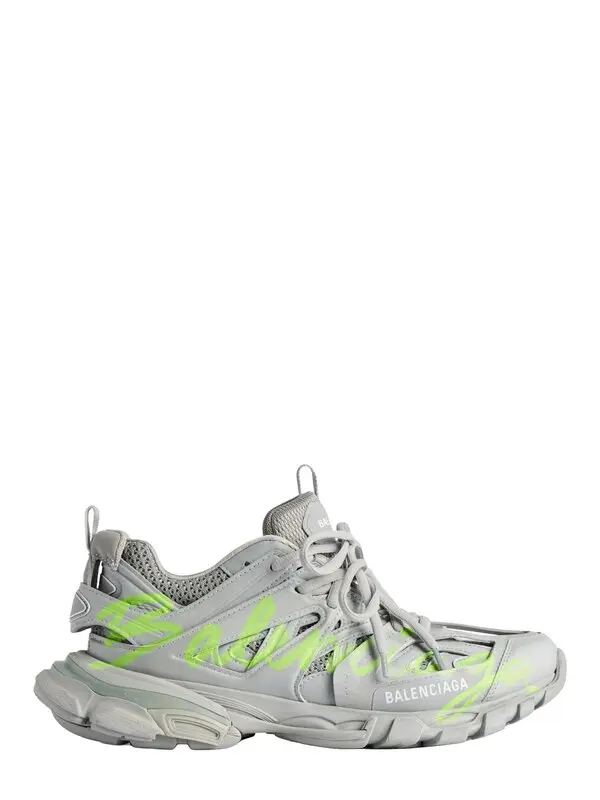 Balenciaga Track Signature Sneakers - Grey & Silver