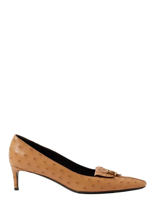 Khaite Celia Pocket Ostrich Pumps - Brown
