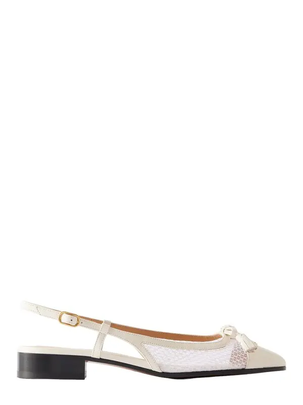 Valentino Garavani Valet Du Roi Slingback Ballet Flats - White