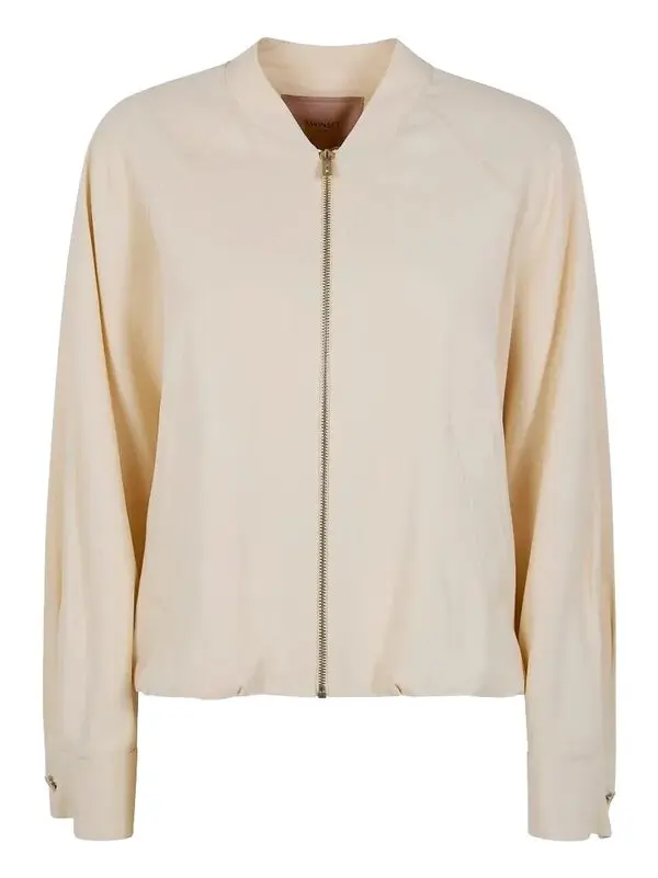 TWINSET Fullzip Bomber Jacket - White
