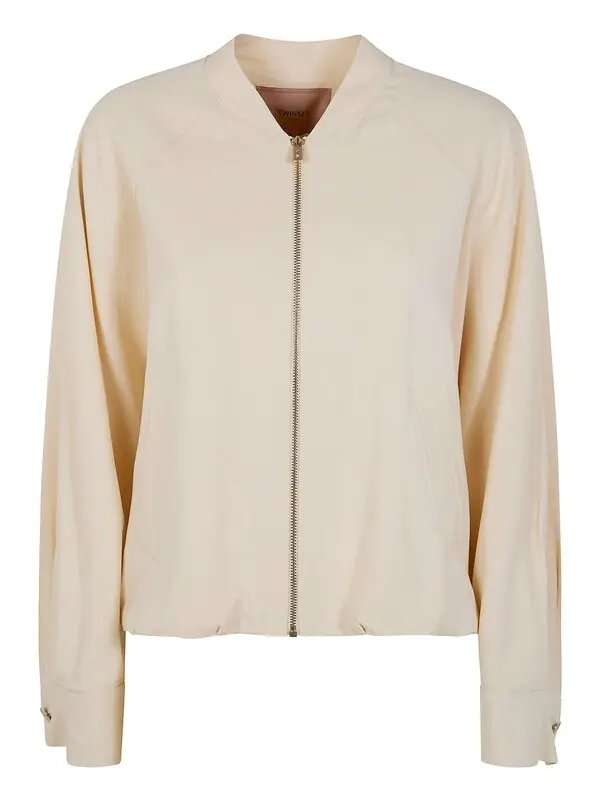 TWINSET Fullzip Bomber Jacket - White