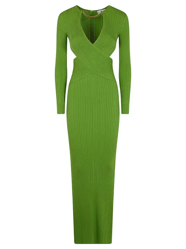 Elisabetta Franchi Red Carpet Knit Long Dress - Green