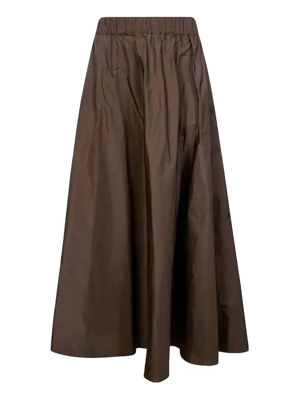 P.a.r.o.s.h Pimpy26" Taffeta Long Skirt - Brown