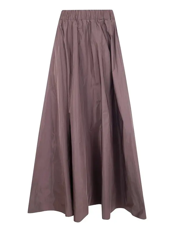 P.a.r.o.s.h Pimpy26" Taffeta Long Skirt - Brown
