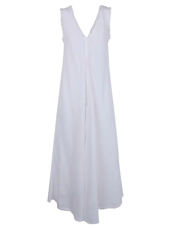 P.a.r.o.s.h Linen Midi Dress - White