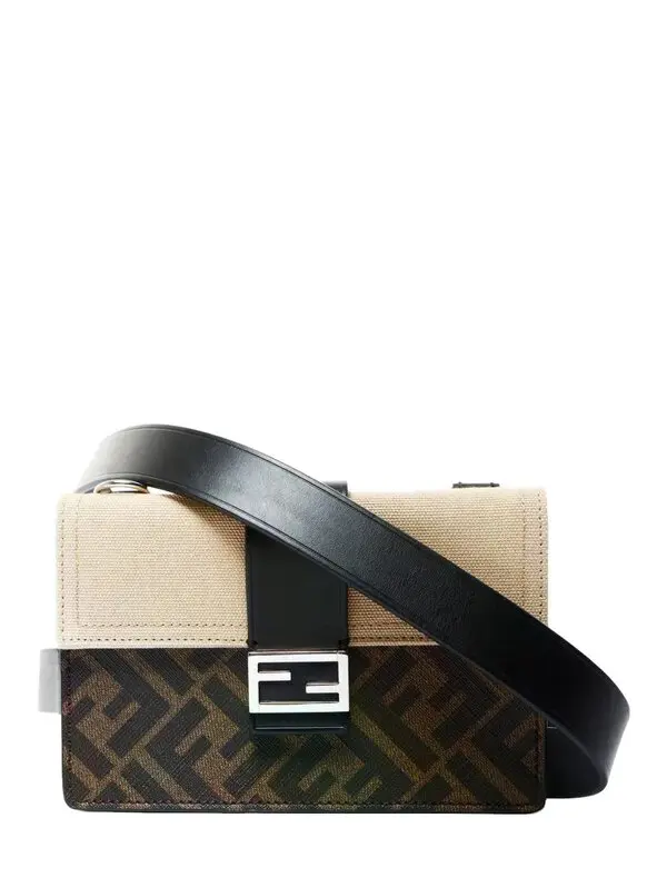 Fendi Mini Baguette Slim Zucca Shoulder Bag - Brown