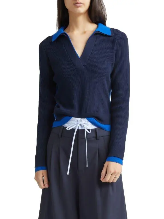 Monse Doubled Cashmere Polo - Dark Sapphire