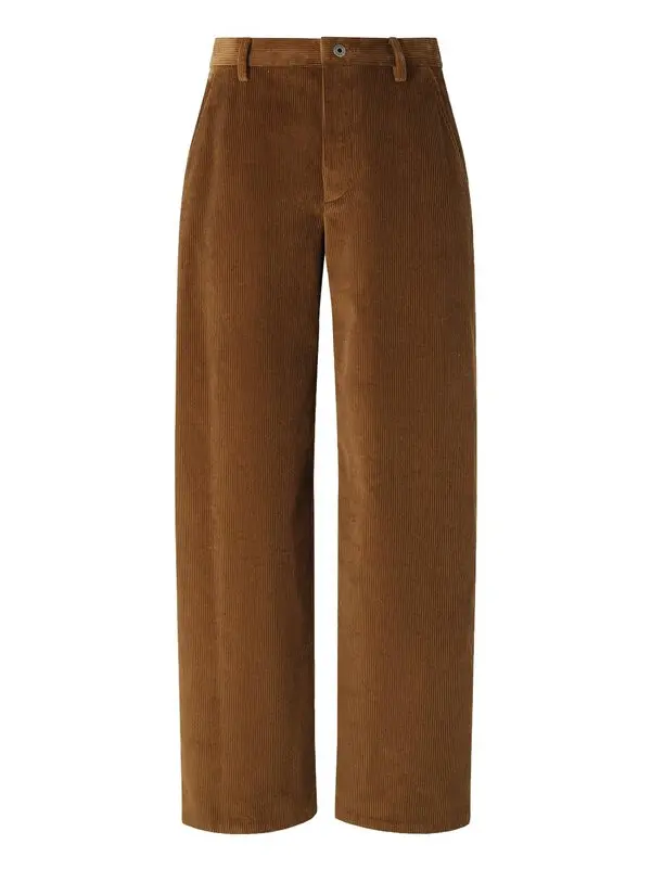 Loewe Straight-leg Cotton-corduroy Trousers - Brown