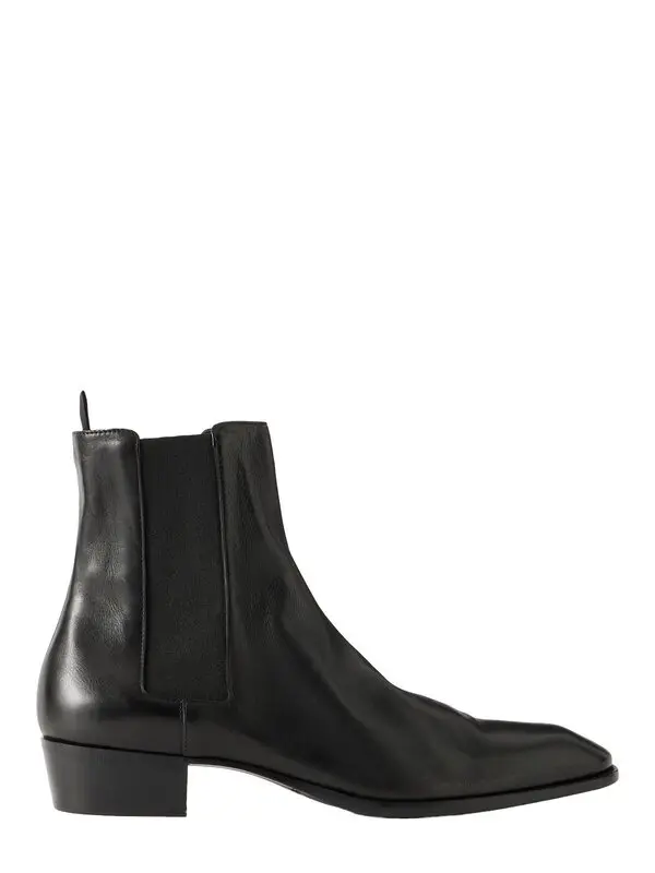 Saint Laurent Stanton Leather Chelsea Boots - Black