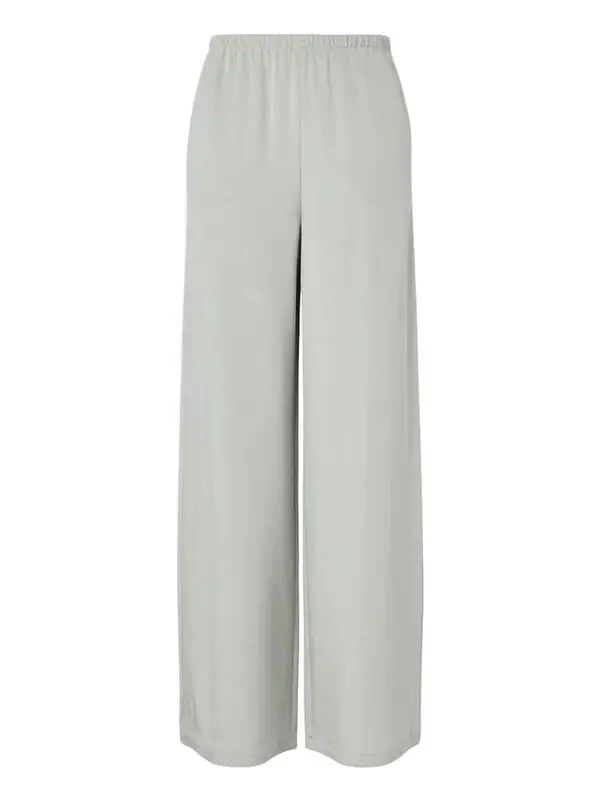 Max Mara Maga Silk-blend Satin Wide-leg Pants - Green