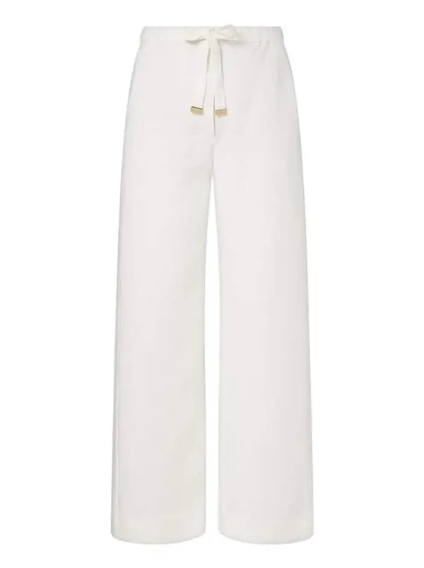 Max Mara Amedea Linen Wide-leg Pants - White