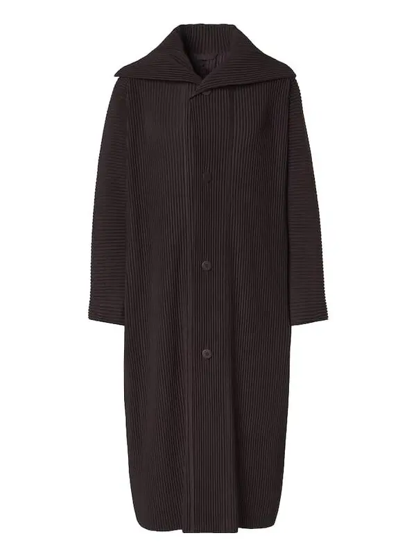 Issey Miyake Monthly Colors Pleated Coat - Brown