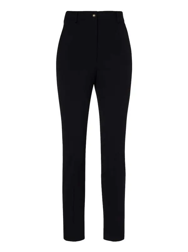 Dolce & Gabbana Wool-blend Slim Fit Trousers - Black