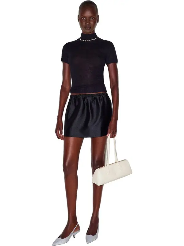 REFORMATION Elva Mini Skirt - Black