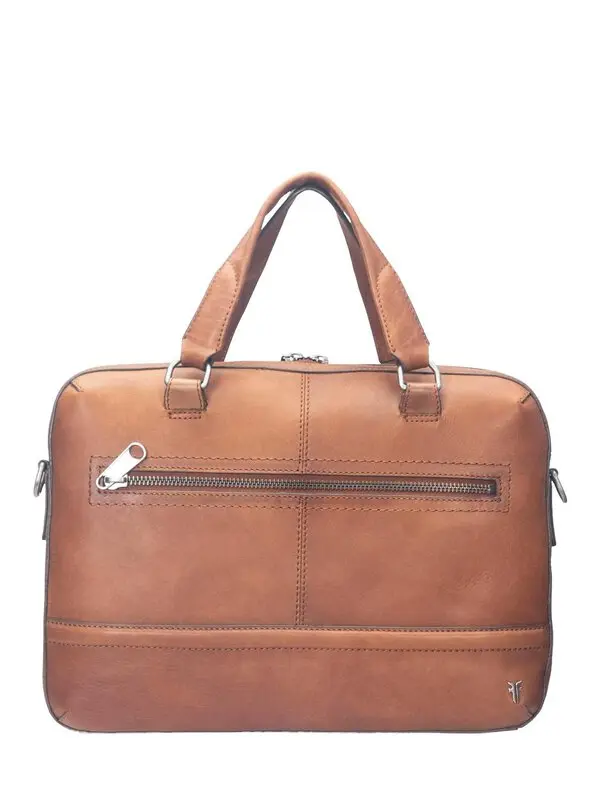 Frye Nash Leather Briefcase - Cognac
