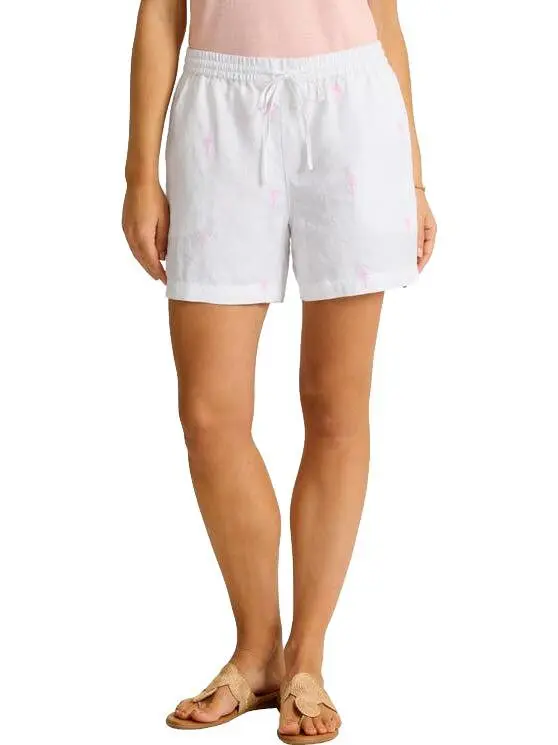 Tommy Bahama Palm Tree Embroidered Linen Shorts - Cyber Light