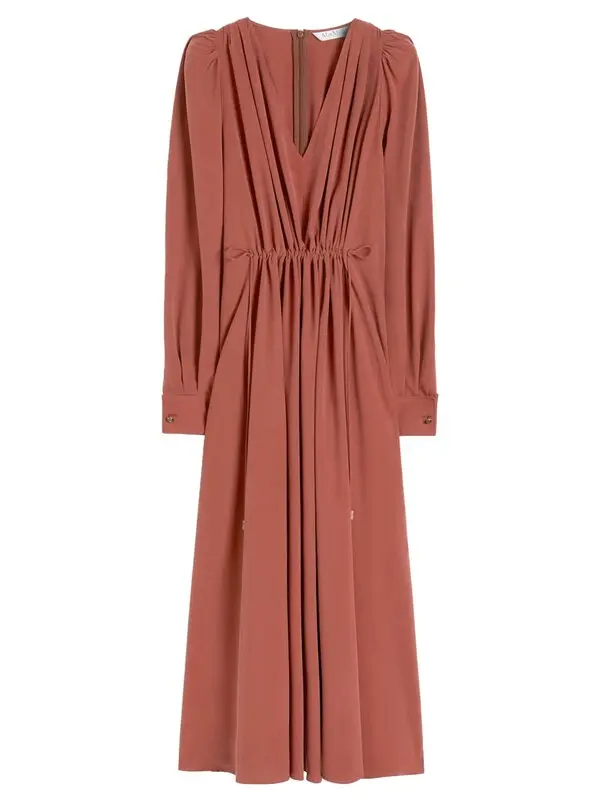 Max Mara Silk Midi Dress - Brown