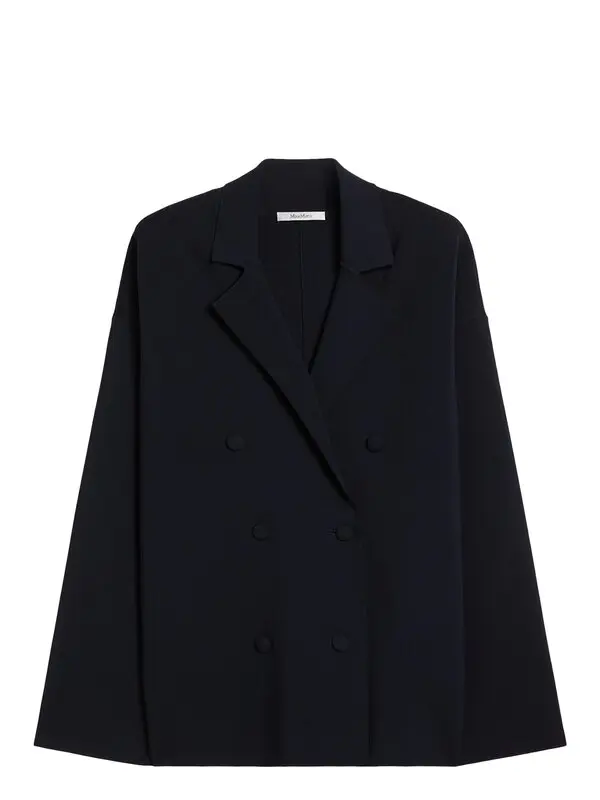 Max Mara Knit Double-breasted Blazer - Blue