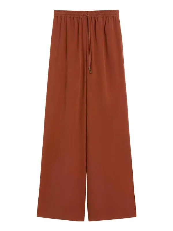 Max Mara Silk Wide-leg Trousers - Brown