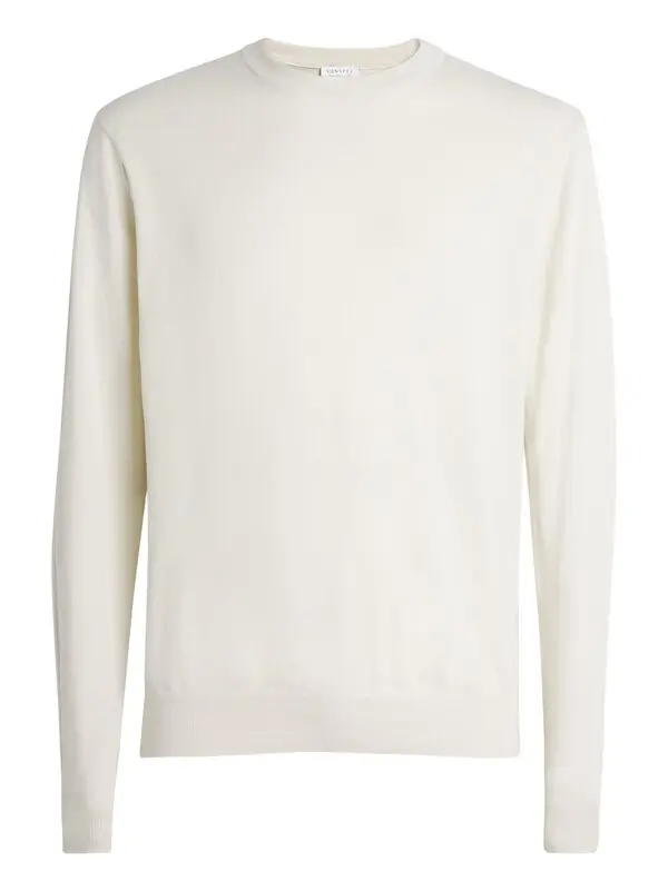 Sunspel Cotton Lightweight Crew-neck Sweater - White