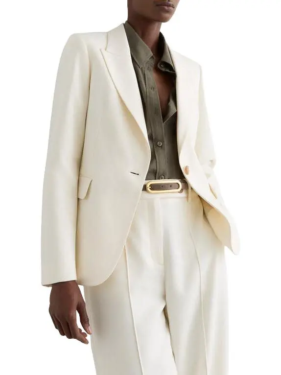 REISS Malin Tailored Jacket - Cream