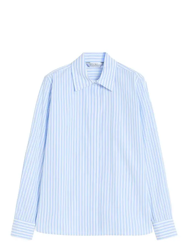 Max Mara Cotton Stripe Shirt - Blue