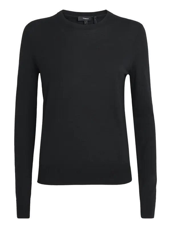 Theory Wool Long-sleeve T-shirt - Black