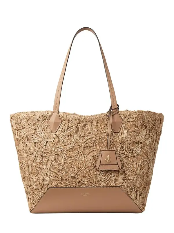 JIMMY CHOO Diamond Raffia Tote Bag - Gold