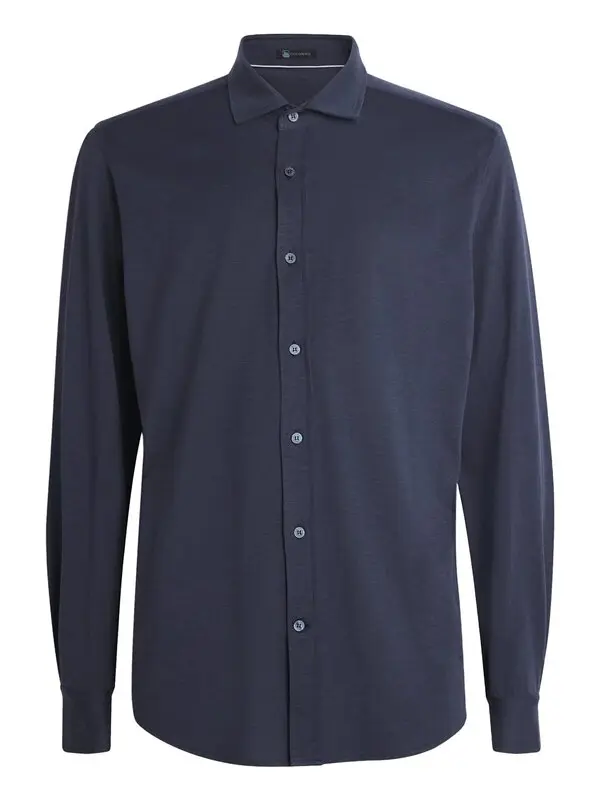 Colombo Silk-cotton Shirt - Navy