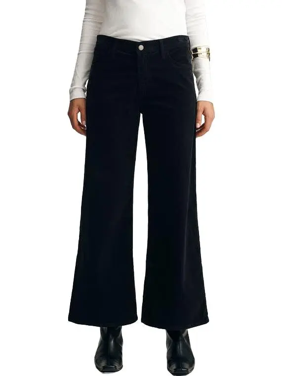 MAVI Paloma Wide Leg Velvet Pants - Black Velvet