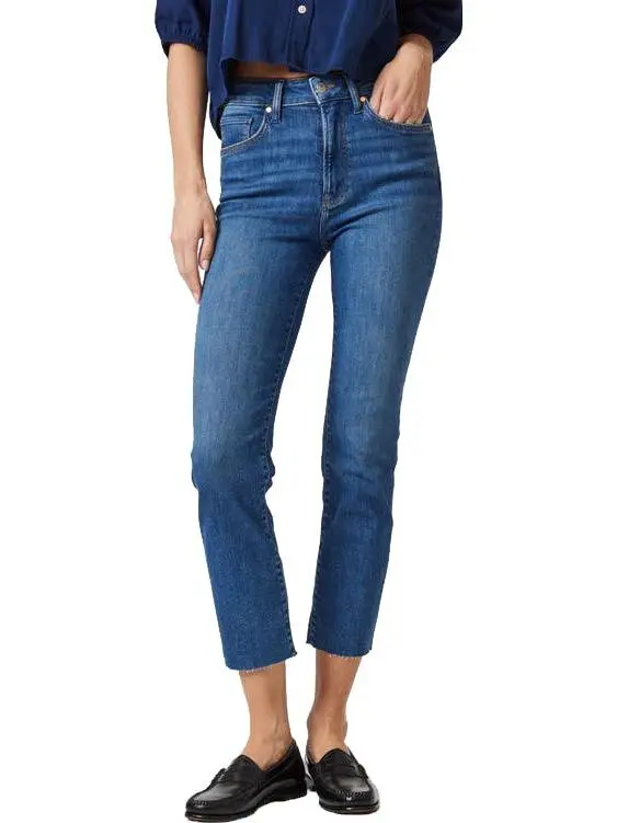 MAVI Viola High-rise Ankle Straight-leg Jeans With Raw Hem - Mid Brushed Flex Blue