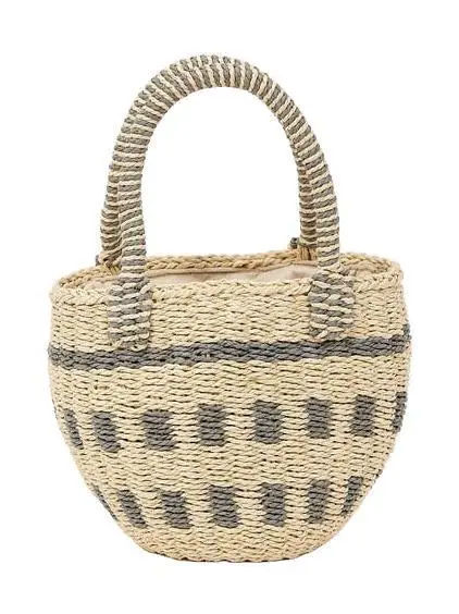 Hat Attack Junie Handheld Bag - Natural/silver