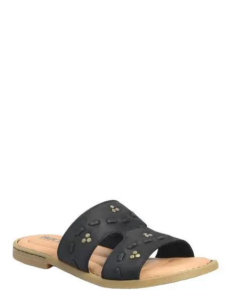 BØRN Benita Slide Sandal - Black Nubuck