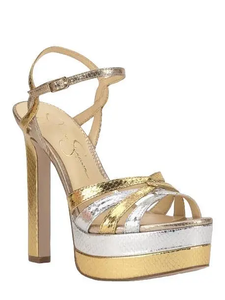 Jessica Simpson Itzari Platform Sandals - Gold
