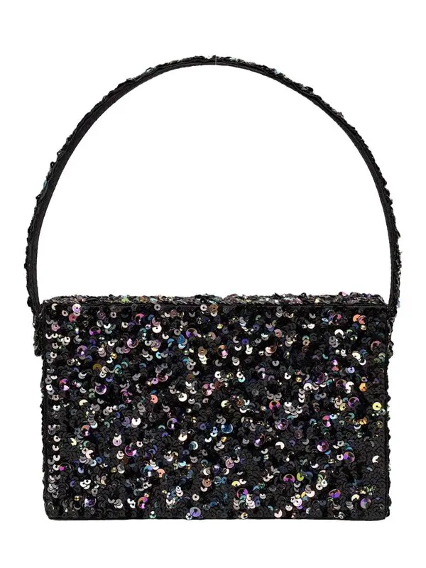 SIMITRI Sequin Embellished Box Clutch - Black