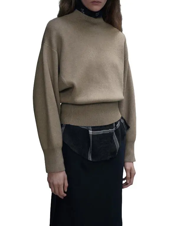 Mango Oversize Mock Neck Sweater - Light/pastel Grey