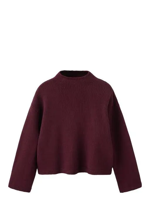 Mango Mock Neck Sweater - Wine