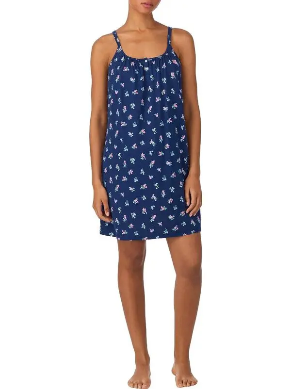 Ralph Lauren Printed Double Strap Nightgown - Navy Print